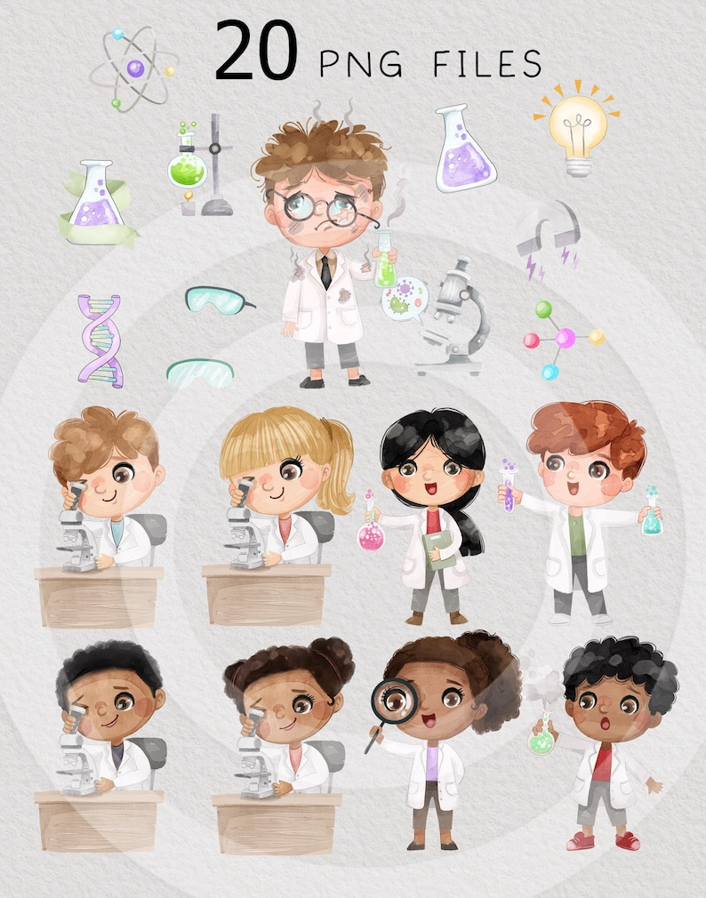 Laboratory Clipart, Cute Science Clipart, Kid Scientist Clip Art, Hand ...