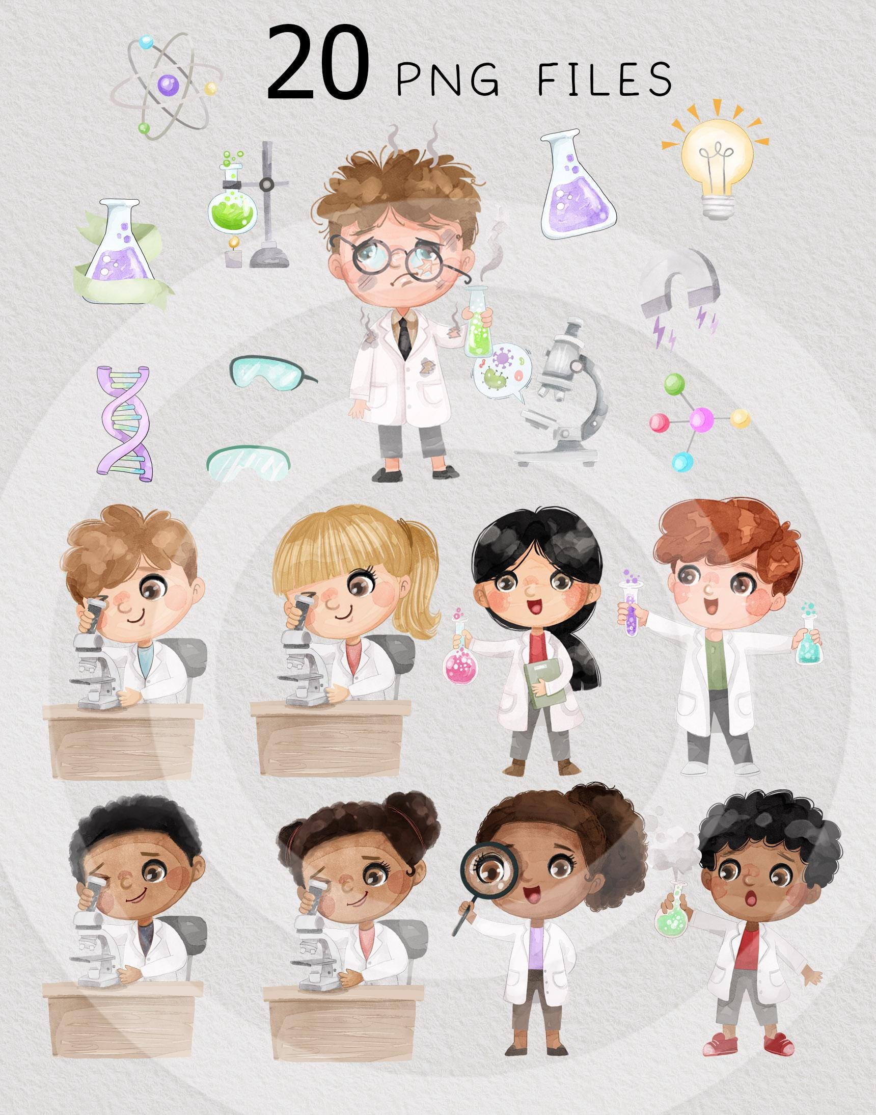 Laboratory Clipart, Cute Science Clipart, Kid Scientist Clip Art, Hand ...