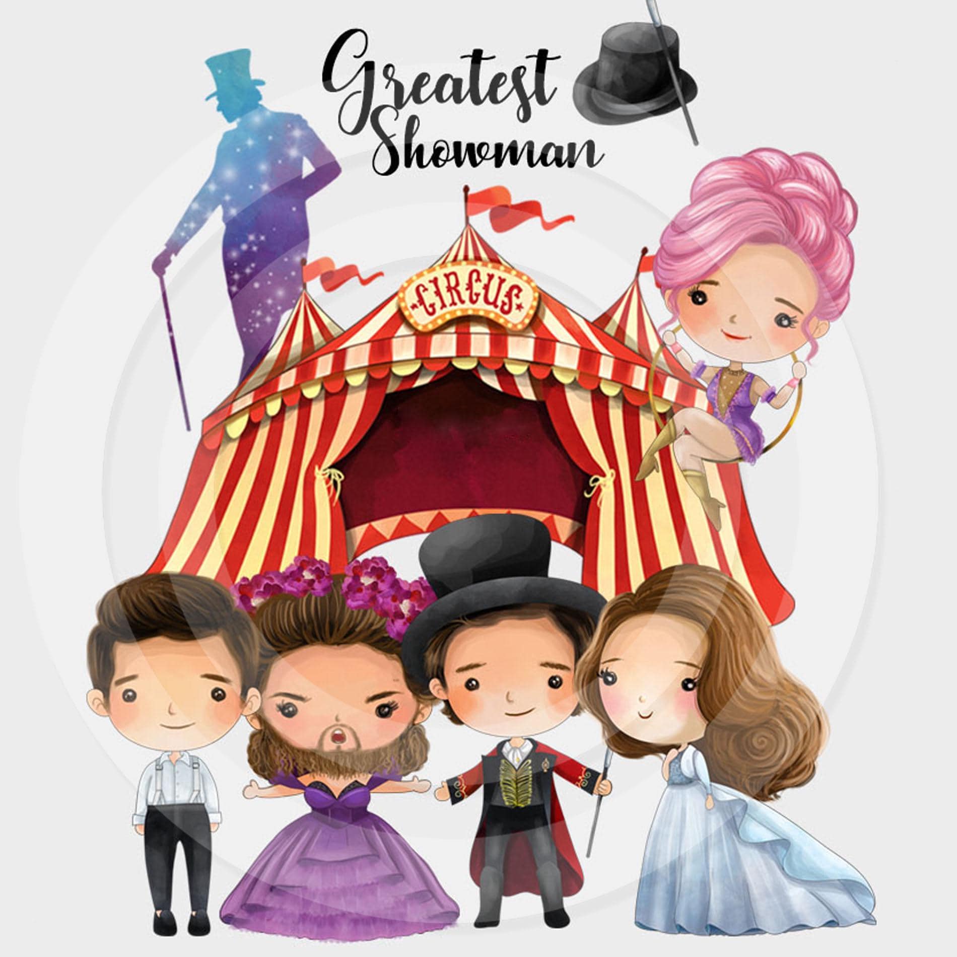 Circus Show Characters Clipart Instant Download PNG File - 300 Dpi - Etsy