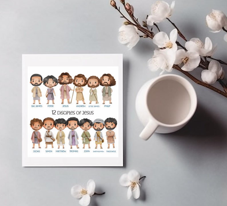 Jesus and 12 Disciples Clip Art ,religion, Bible Stories Clipart PNG ...