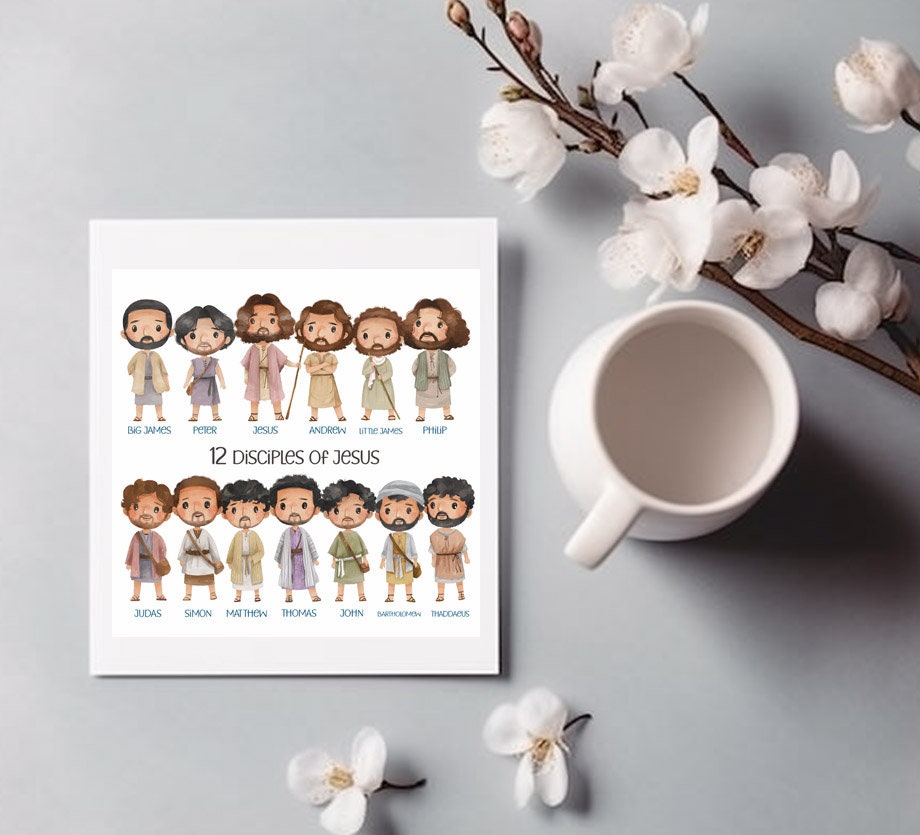 Jesus and 12 Disciples Clip Art ,religion, Bible Stories Clipart PNG ...