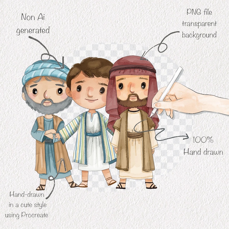 12 Sons of Jacob Clipart ,bible Stories Clipart PNG Files - Etsy