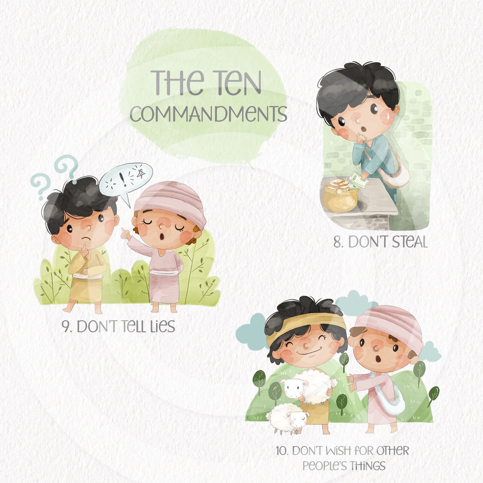 Ten Commandments Clip Art- Bible Based - Bible Characters Clipart PNG ...