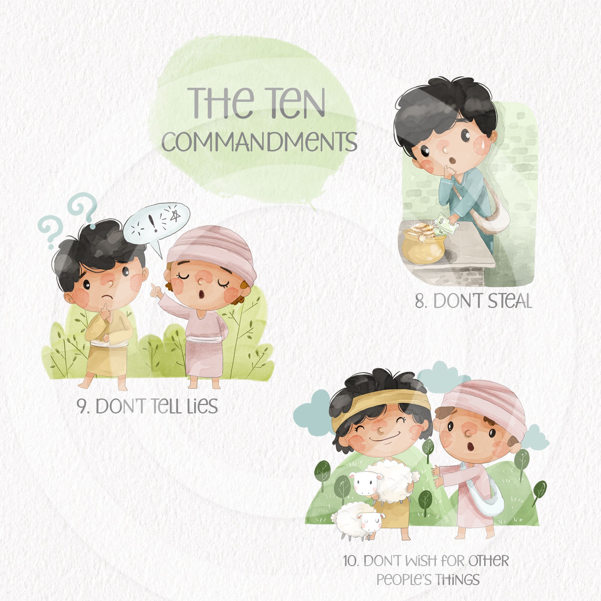 Ten Commandments Clip Art- Bible Based - Bible Characters Clipart PNG ...