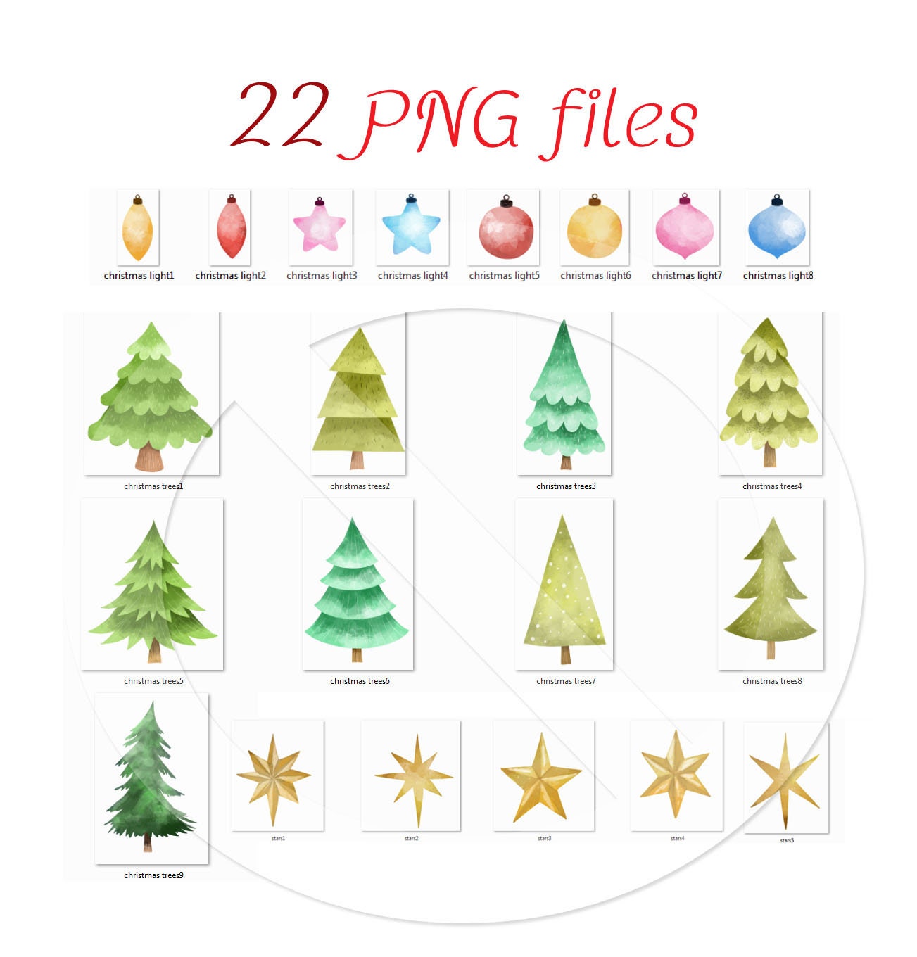 Christmas Trees Clipart , Instant Download PNG File - 300 Dpi - Etsy