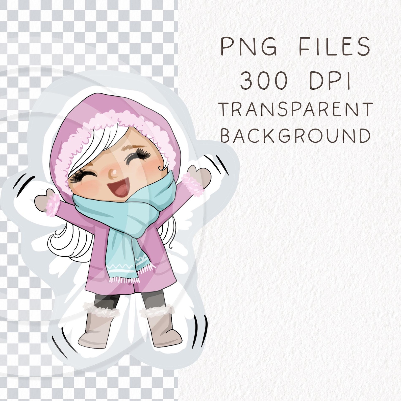 Cute Winter Girls Clipart ,PNG Files 300 Dpi. - Etsy