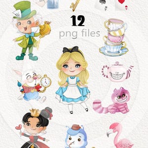 Cute Alice Clipart, Fairy Tale Clipart PNG Files 300 Dpi. - Etsy