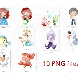 Cute Mermaid Inspiration Clipart Instant Download PNG File - 300 Dpi - Etsy