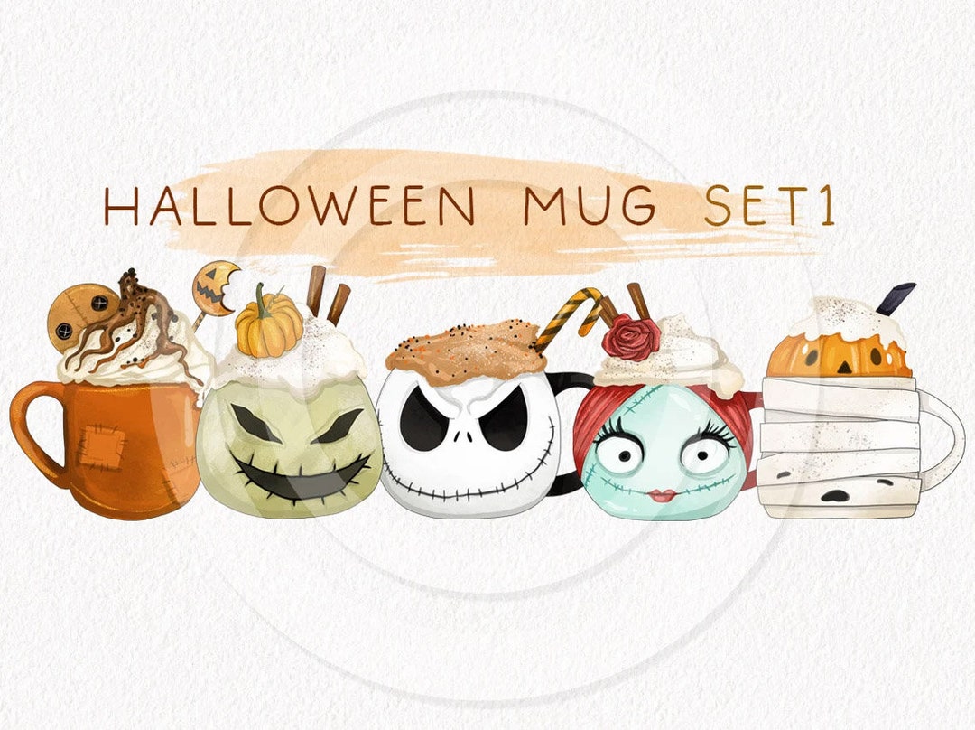 Halloween Mug Clipart Set 1, Instant Download PNG File - 300 Dpi - Etsy
