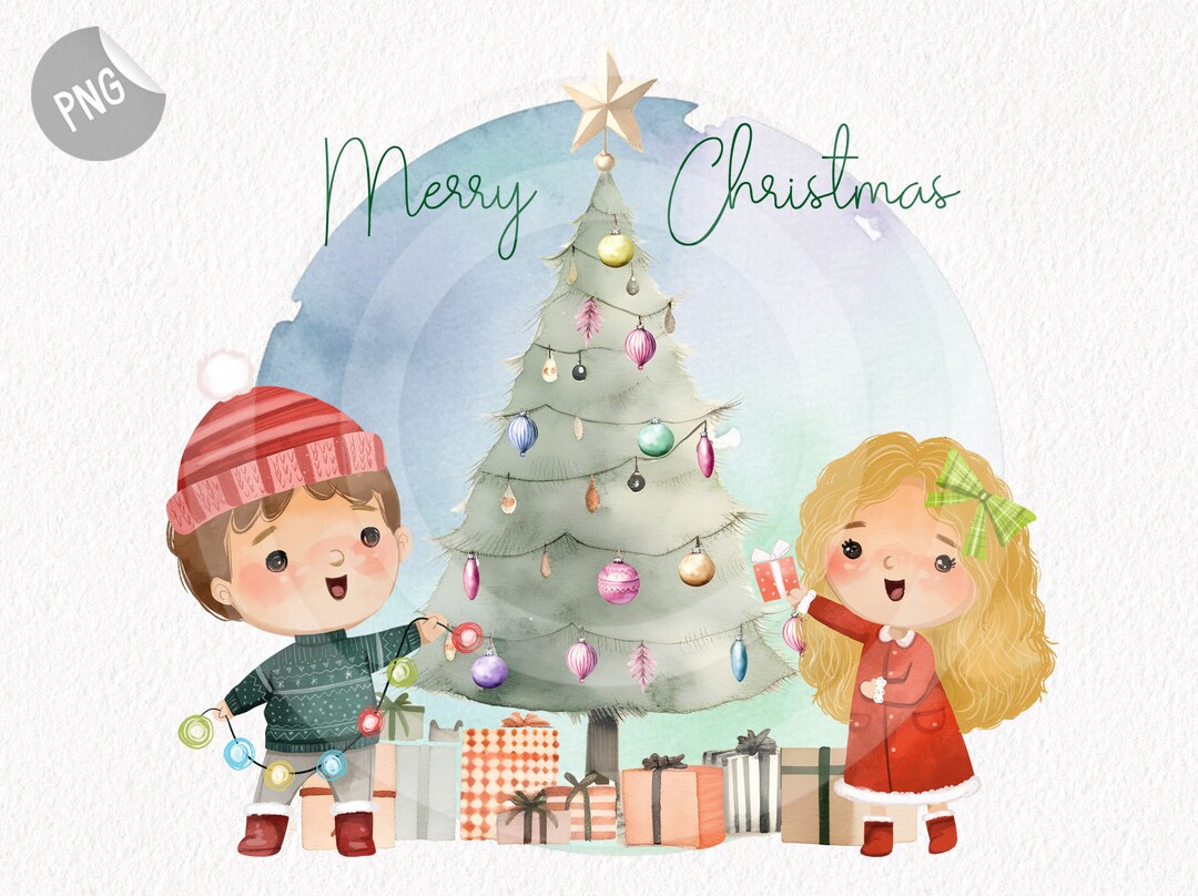 Christmas Kids Clipart Instant Download PNG File - 300 Dpi - Etsy