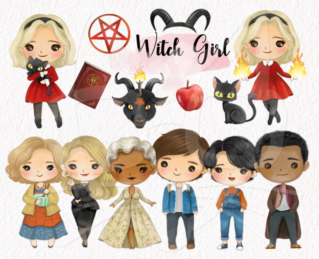 Red Witches Girls Clipart Instant Download PNG File 300 Dpi - Etsy