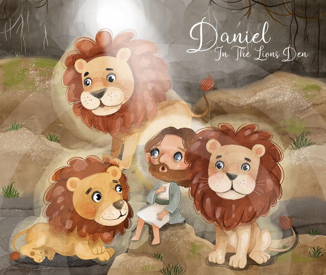 Daniel in the Lions Den Clip Art ,religion, Bible Stories Clipart PNG ...