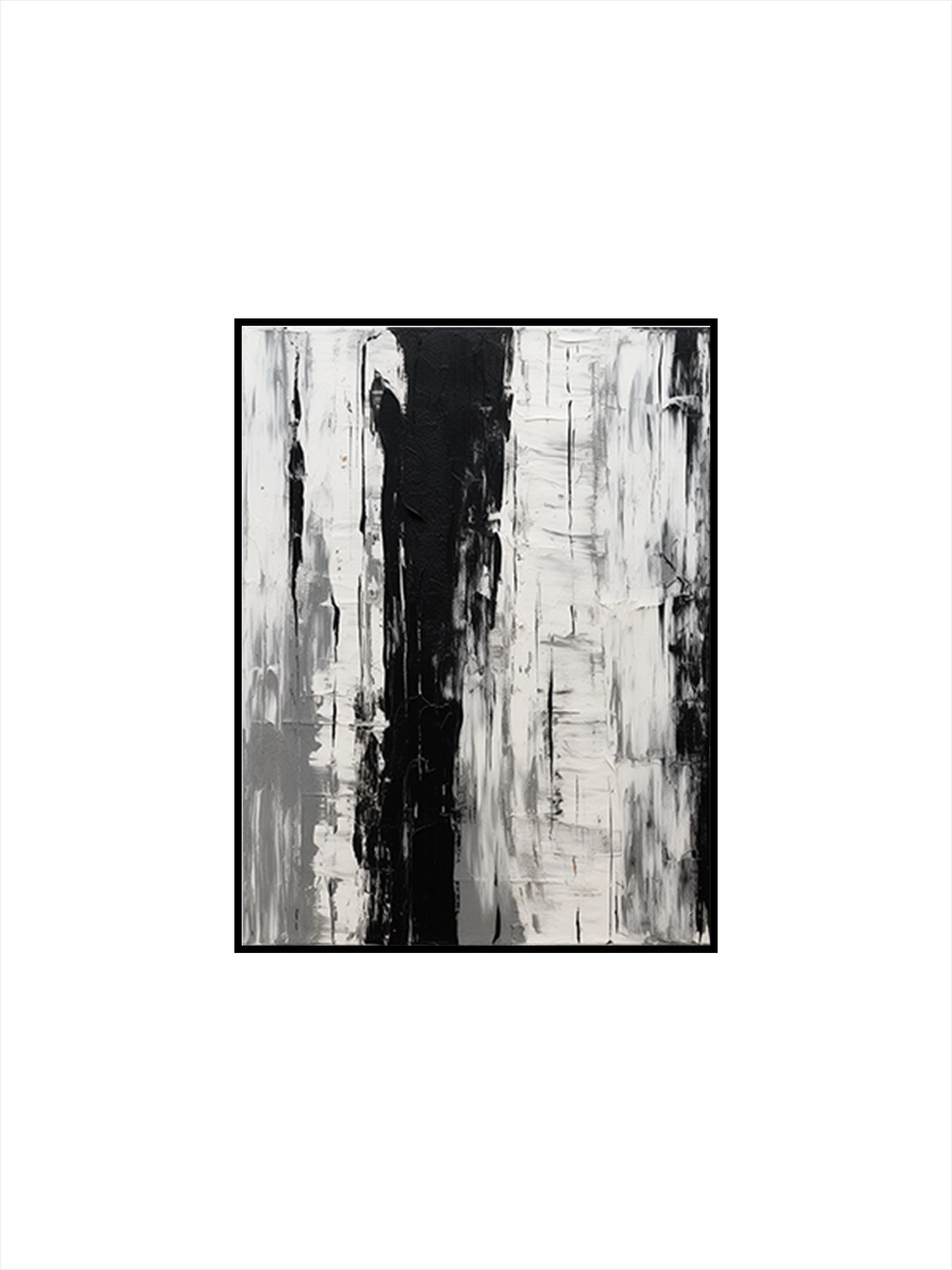 Black and White Oil Painting,black and White Abstract Art,minimalist ...