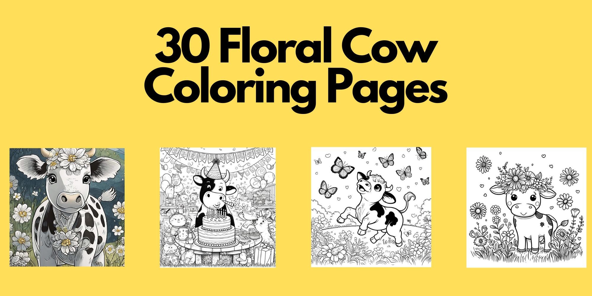 30 Floral Cow Coloring Pages - Cow Coloring Pages, Coloring Pages, Cute ...
