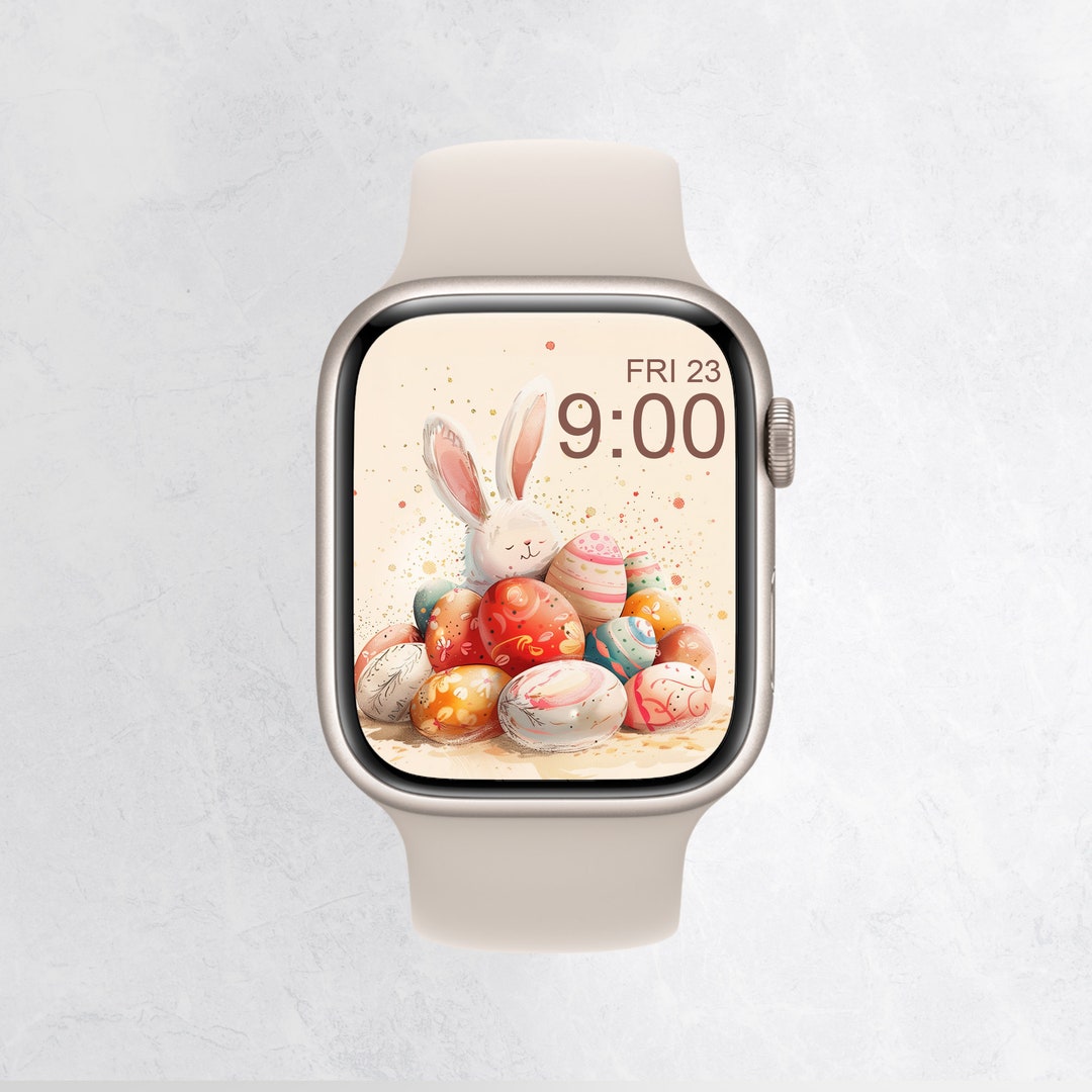 Easter Bunny Apple Watch Wallpaper, Spring Watch Face, Animal Wallpaper ...
