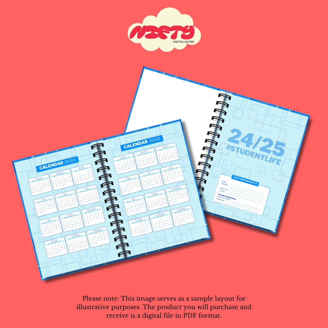 Plan Your Best School Year: 2024-2025 Student Planner inserts BLUE - Etsy