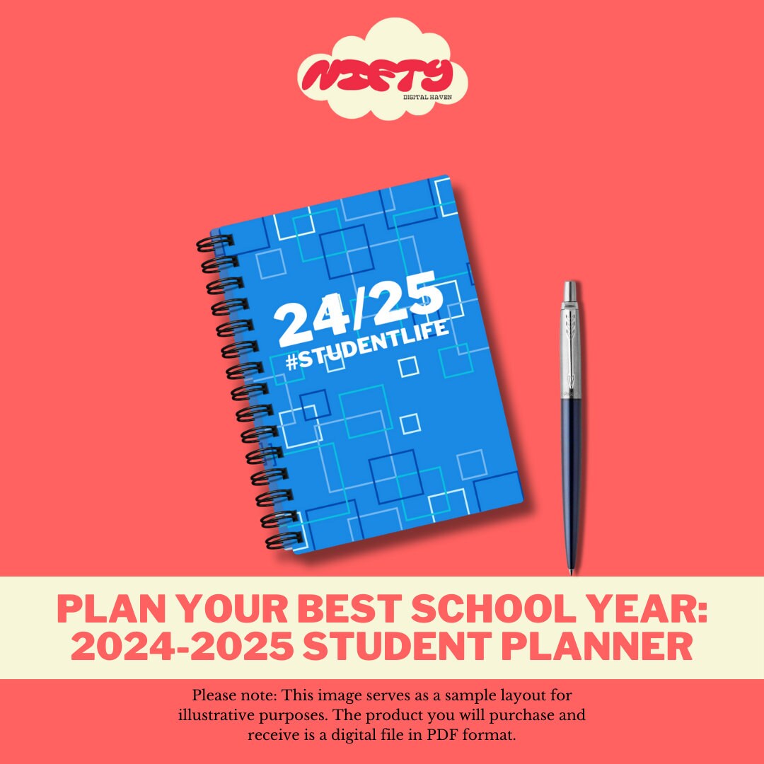 Plan Your Best School Year: 2024-2025 Student Planner inserts BLUE - Etsy
