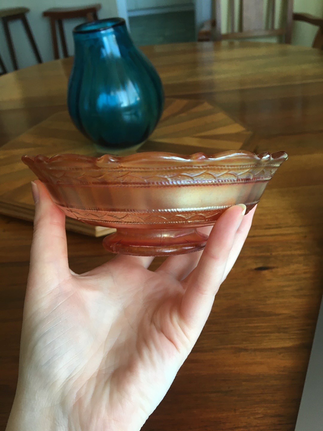 Vintage Fenton Stippled Rays Scale Banded Marigold Candy Dish - Etsy
