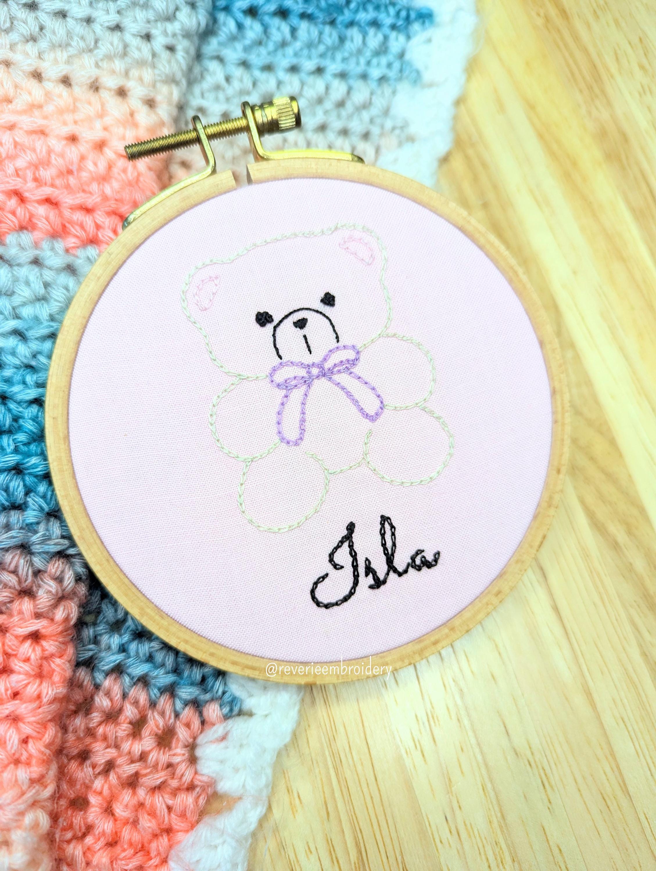 Teddy Bear Custom Hand Embroidery Pattern Digital Download, Beginner ...