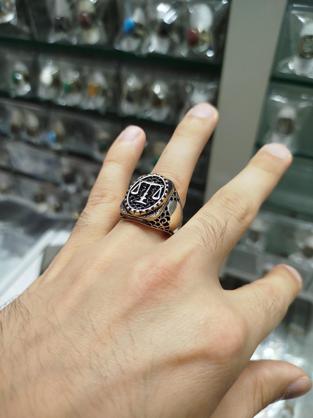 Scales of Justice Silver Ring, Scales of Justice Ring, Justice Silver ...