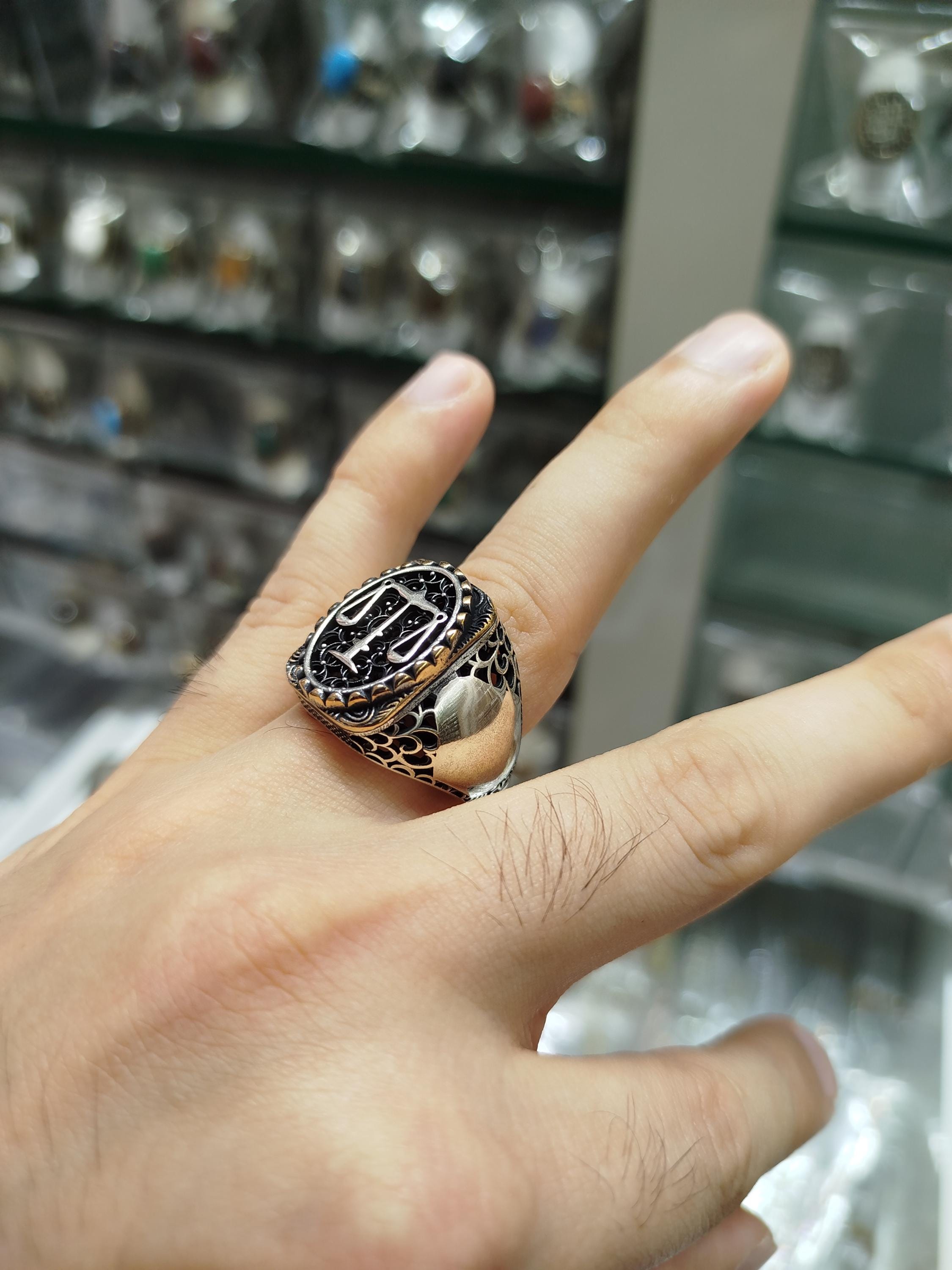 Scales of Justice Silver Ring, Scales of Justice Ring, Justice Silver ...