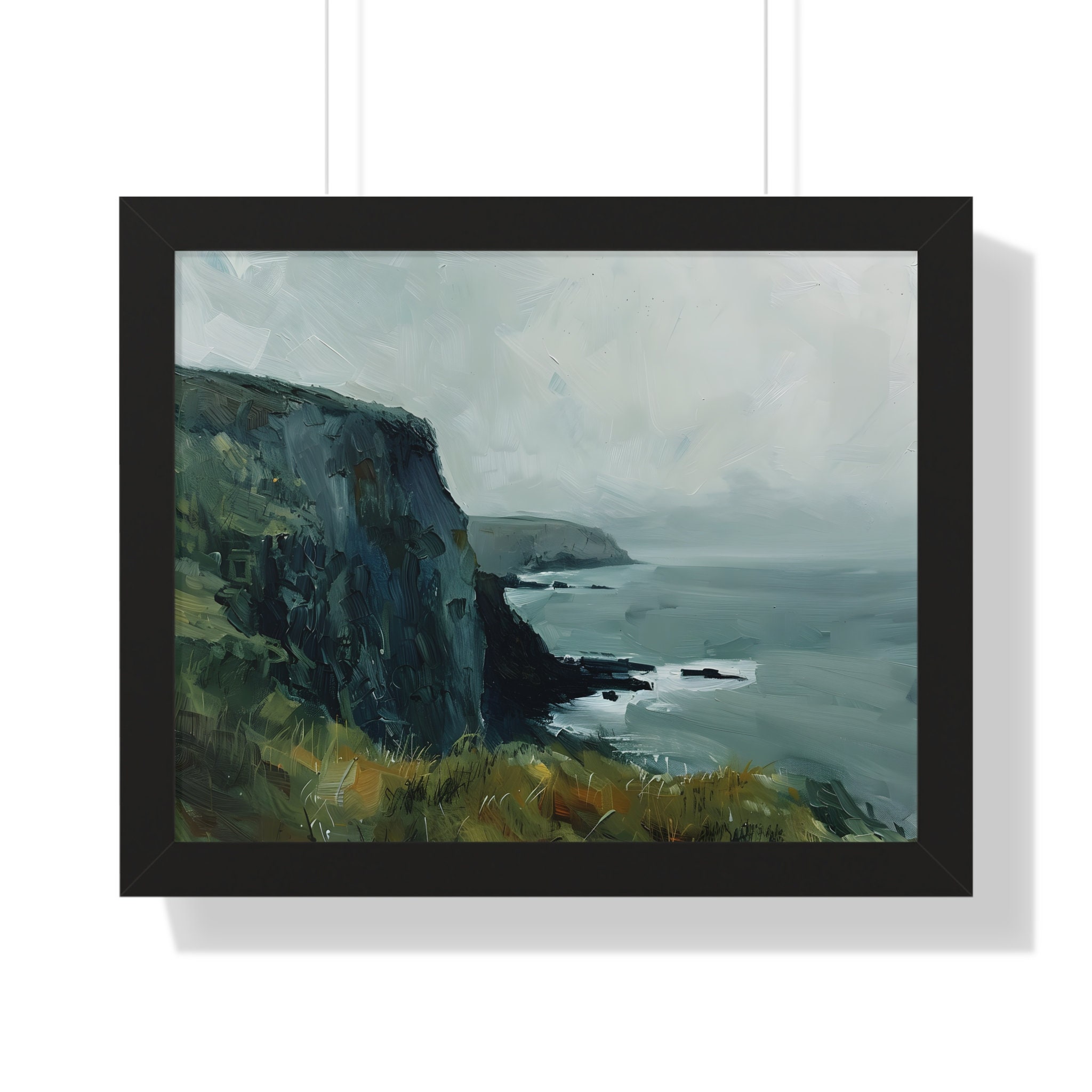Scottish Cliffside Painting, Print, Oil Painting Print, Gift for Art ...