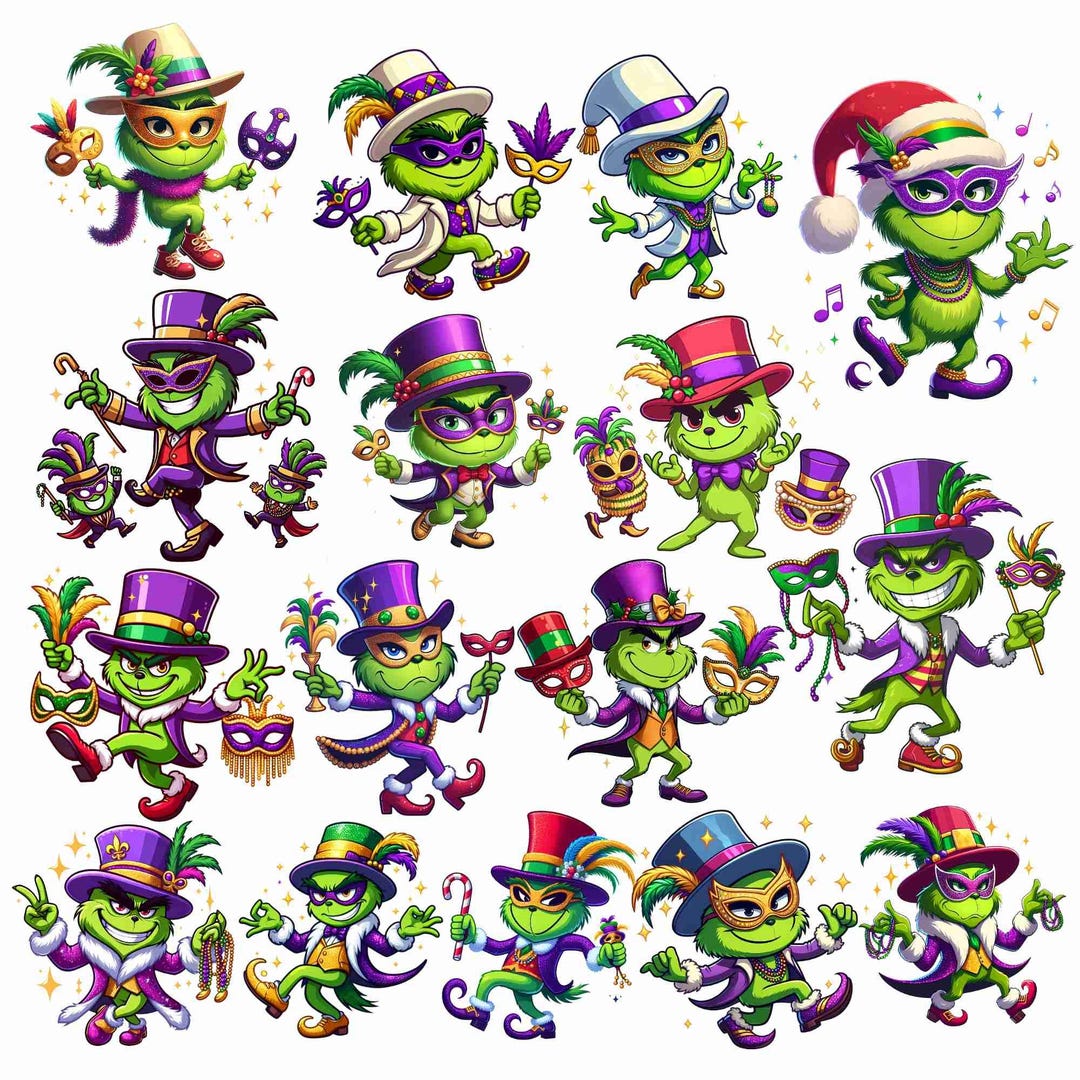 Grinch Mardi Gras Png: Mean Guy, Festival (digital Download) - Etsy