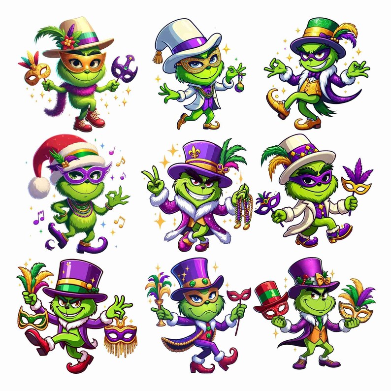 Grinch Mardi Gras Png: Mean Guy, Festival (digital Download) - Etsy