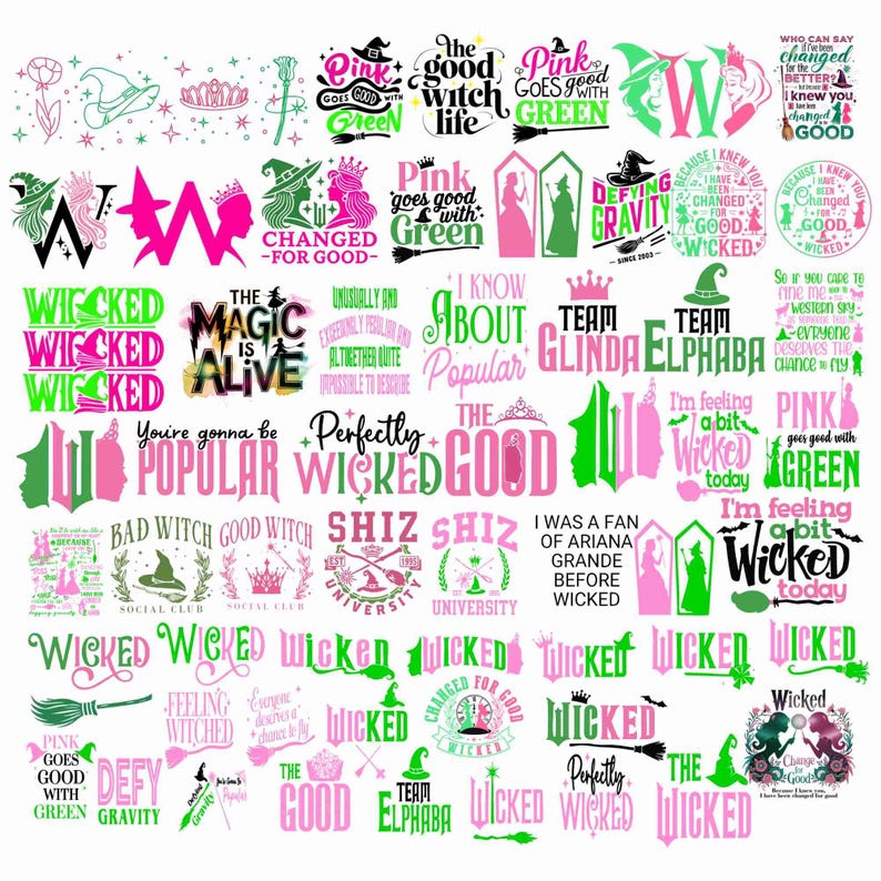 SVG PNG Wic-ked Bundle: Musical Music, Change to Good (digital Download ...