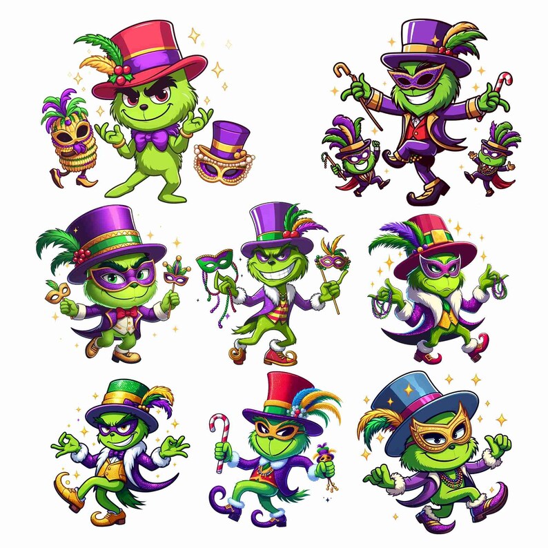 Grinch Mardi Gras Png: Mean Guy, Festival (digital Download) - Etsy