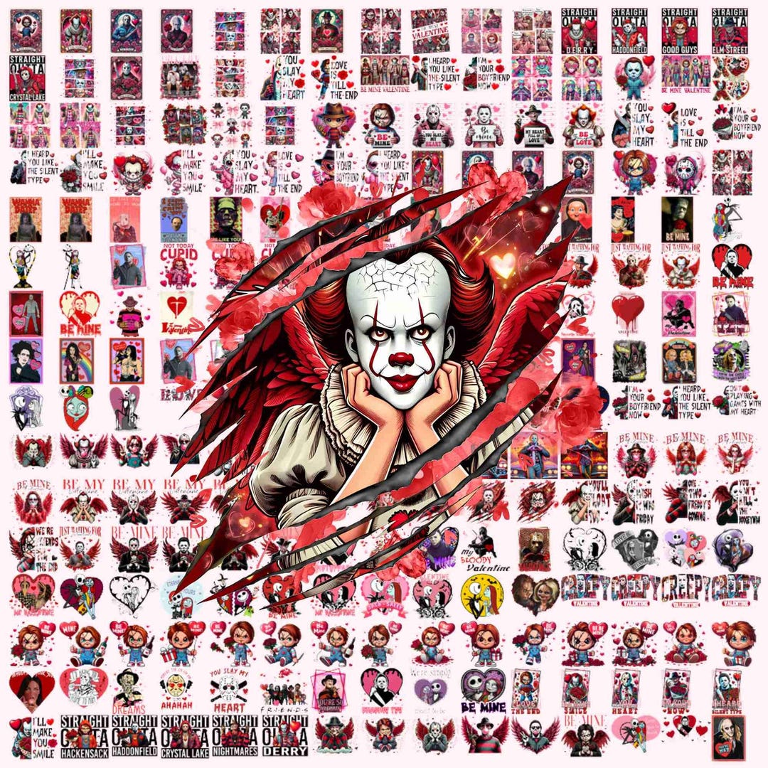 230+ Horror Valentine Png Bundle: Xoxo Heart, Coquette Bow (digital ...