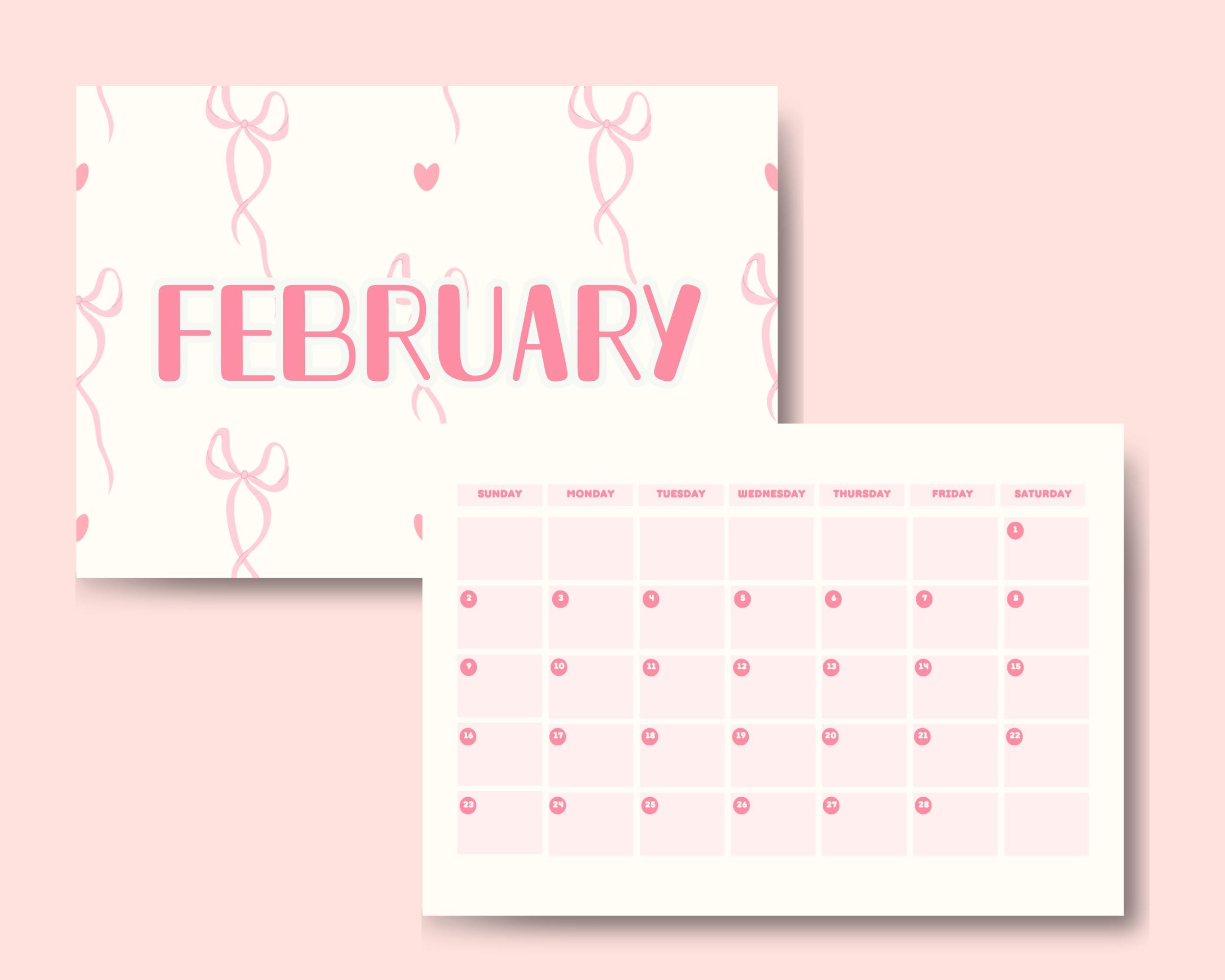 2025 Pink Coquette Pattern Wall Calendar Template – Editable in Canva ...