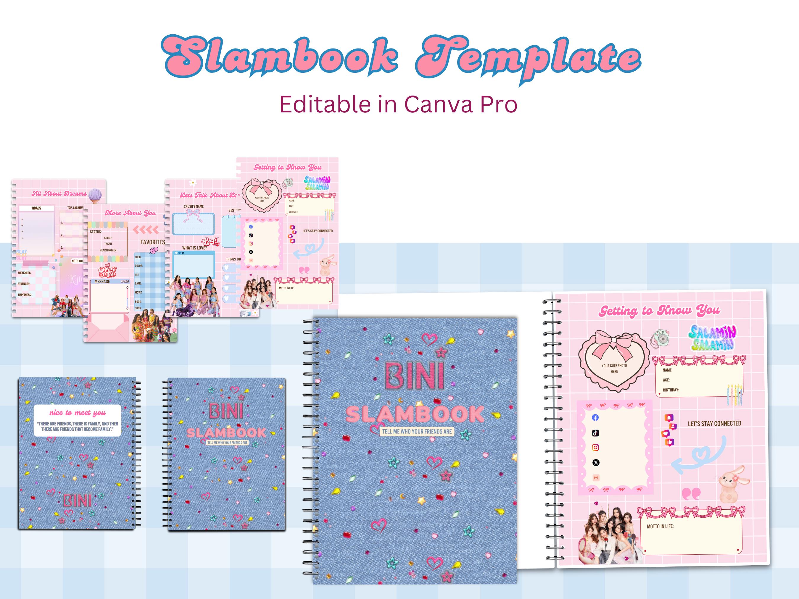Bini Printables Bundle 2025: Cute Desk & Wall Calendars, Slam Book ...