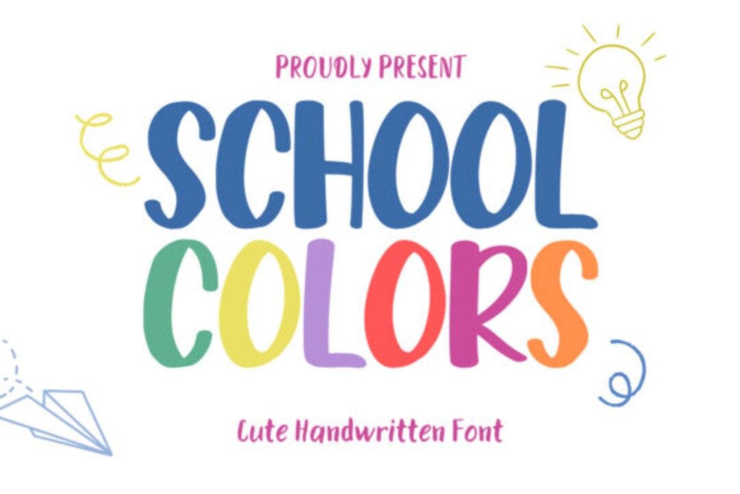 School Colors Font, Handwritten Font, Swash Font, Calligraphy Font ...
