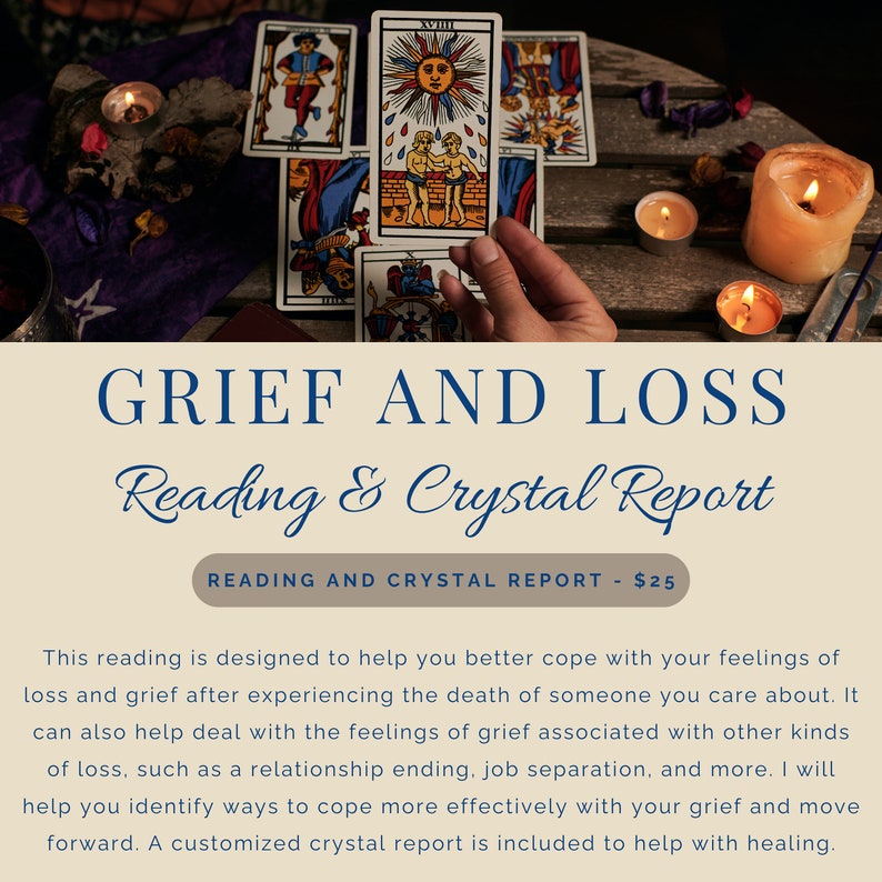 Grief and Loss Tarot Reading and Customized Crystal Report - Etsy