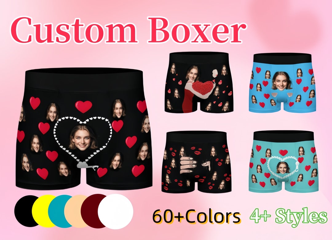 Personalized Face Boxers Briefs With Name, Custom Underwear With ...