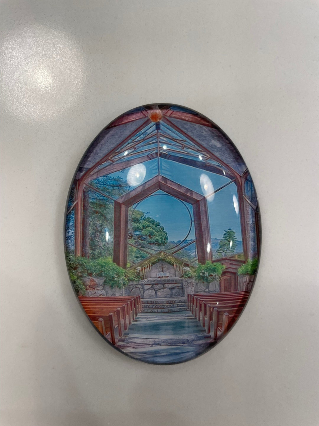 Beautiful Memorial Magnet, Large Oval Magnets, Illuminated Glass Magnet ...