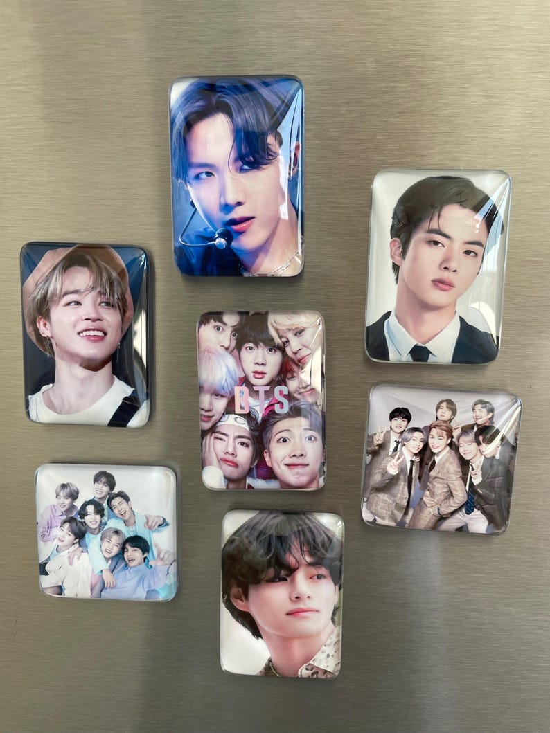 BTS Glass Magnet, Gift Ideas, Gifts for Friends, Kpop Boy Band ...