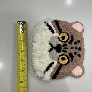 Cat Crochet Coaster Set of 3, Pallas's Cat, Fox, Snow Leopard, Crochet ...