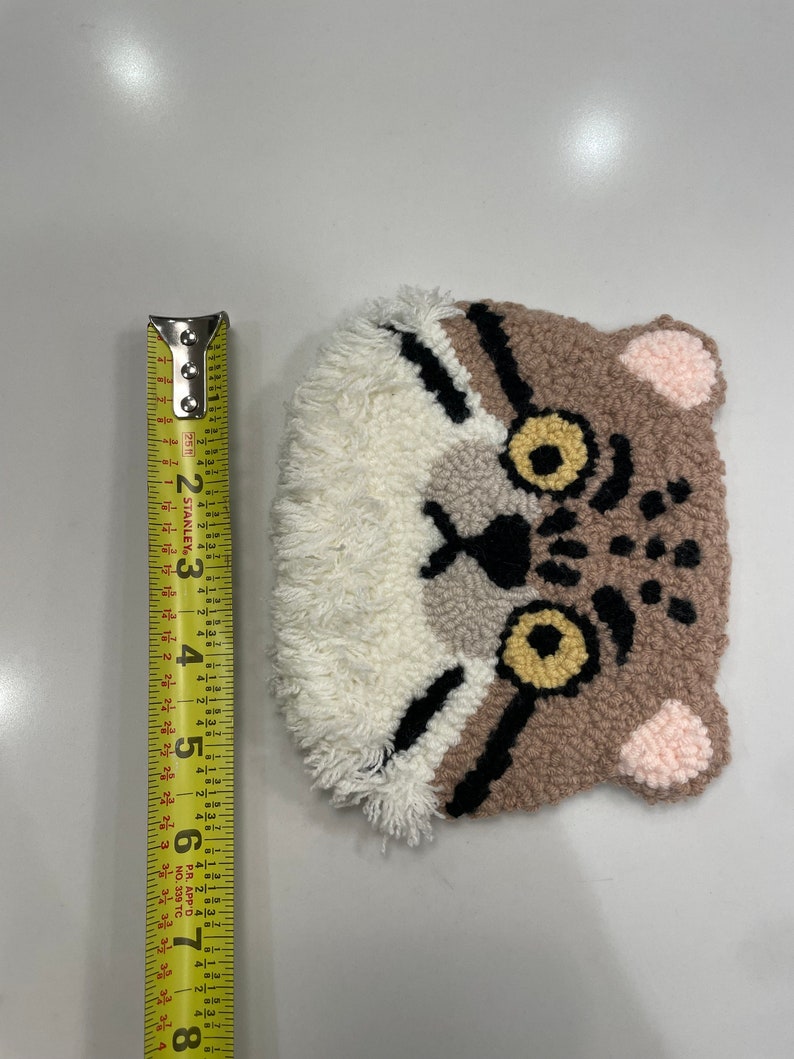Cat Crochet Coaster Set of 3, Pallas's Cat, Fox, Snow Leopard, Crochet ...