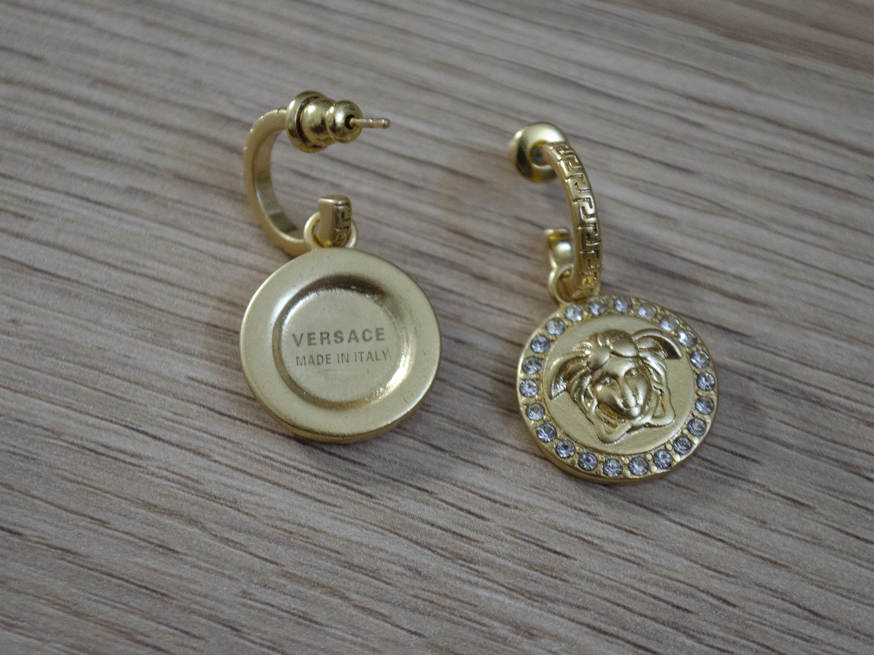 Vintage Versace Studs Earrings With Rhinestones - Etsy