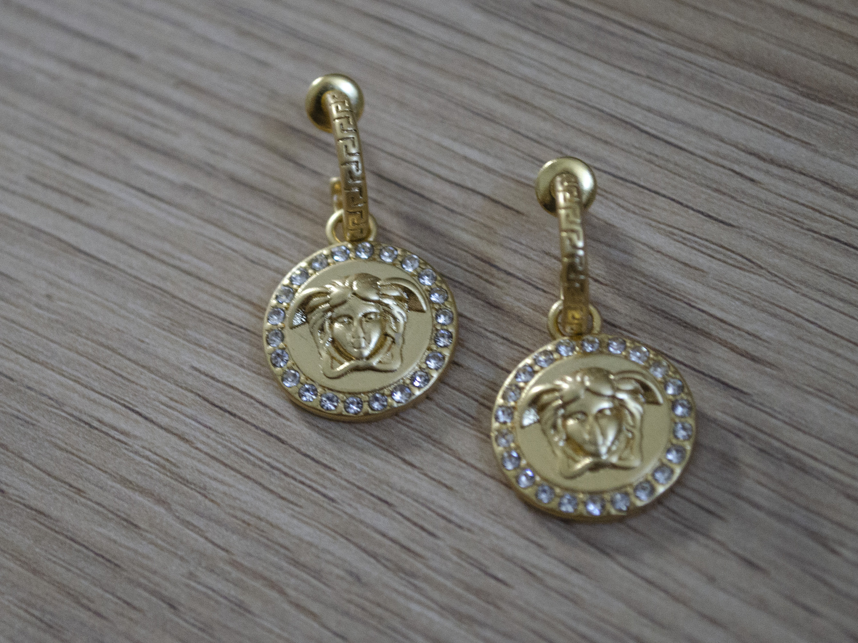 Vintage Versace Studs Earrings With Rhinestones - Etsy