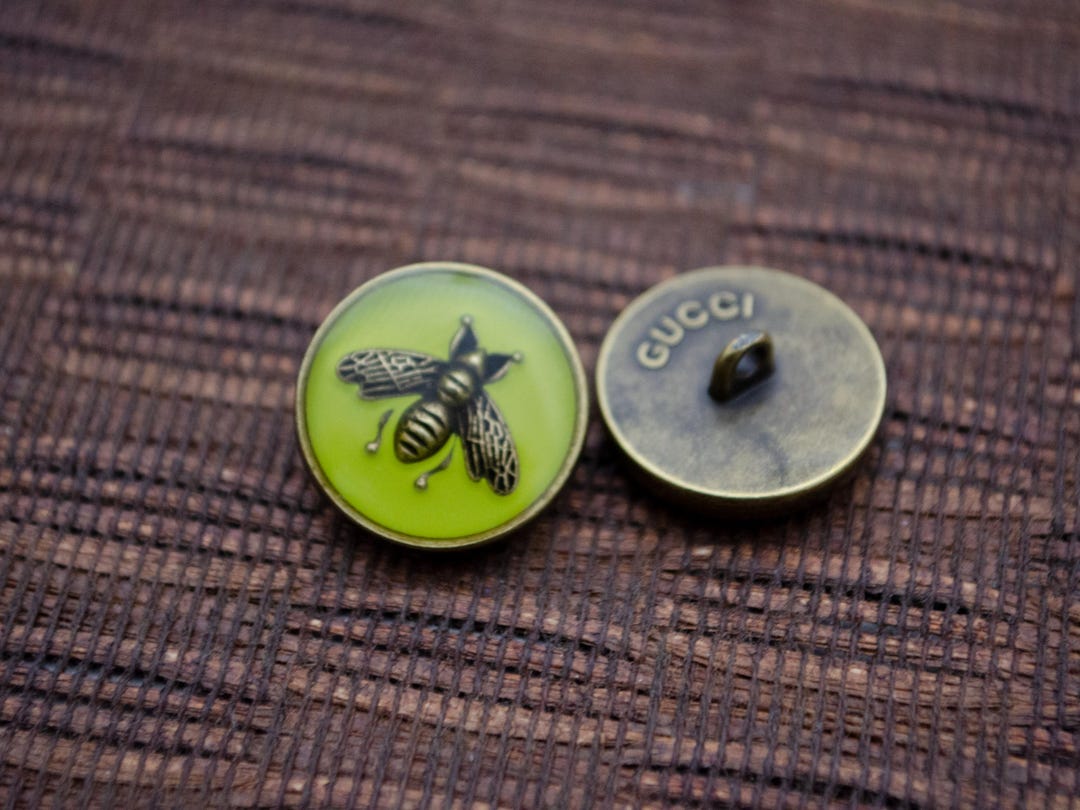 Vintage Gucci Bee Green Stumped Buttons. 18 Mm - Etsy
