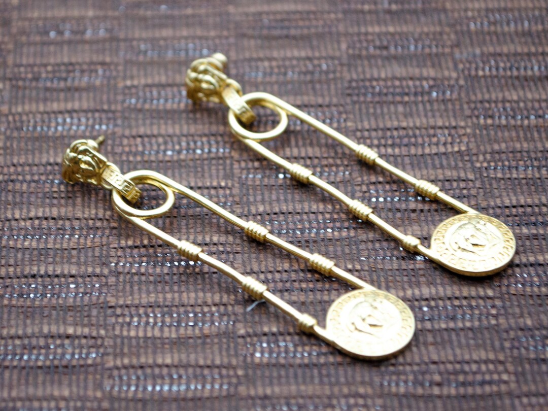Vintage Versace Dangle Pin Studs Earrings - Etsy