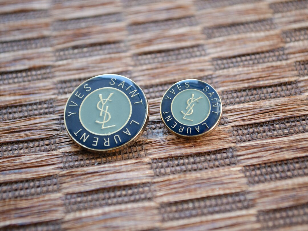 Vintage YSL Grey/blue Buttons. 2 Sizes - Etsy