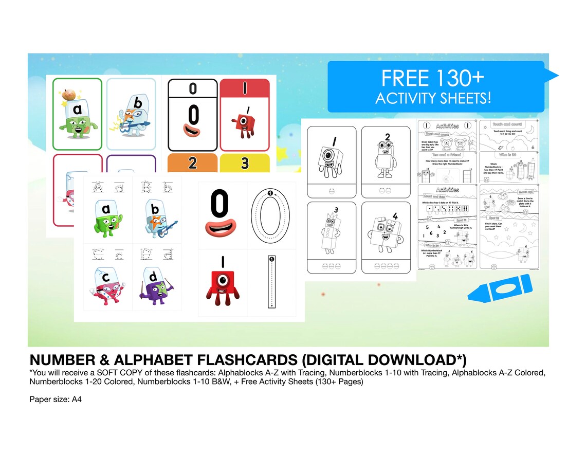Numberblocks and Alphablocks Flashcards - Etsy