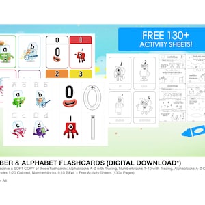 Numberblocks and Alphablocks Flashcards - Etsy