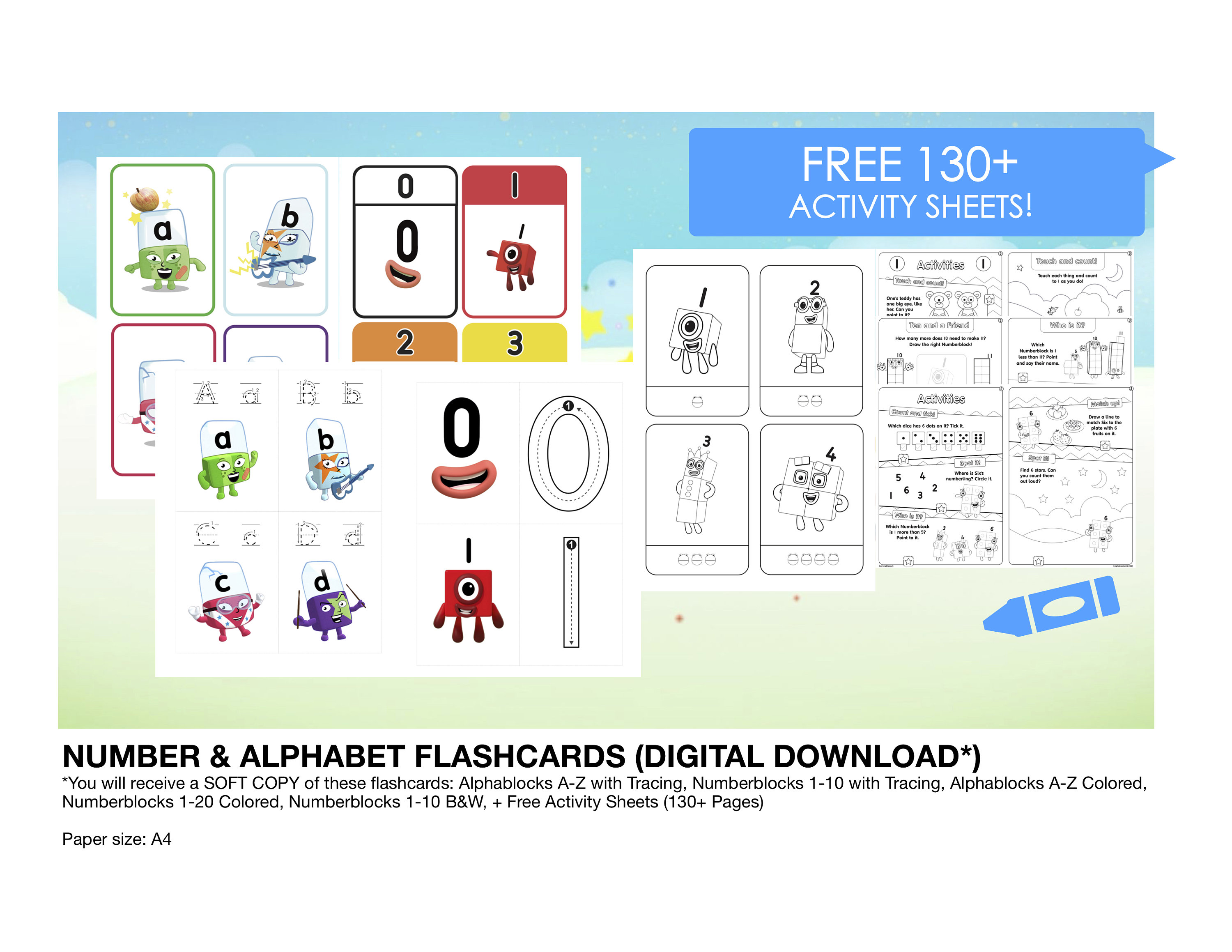 Numberblocks and Alphablocks Flashcards - Etsy