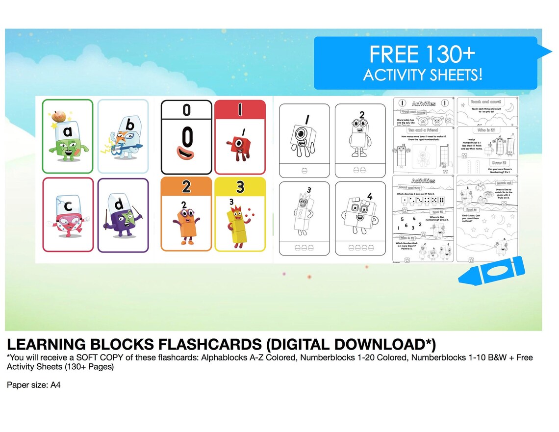 Numberblocks and Alphablocks Flashcards - Etsy UK