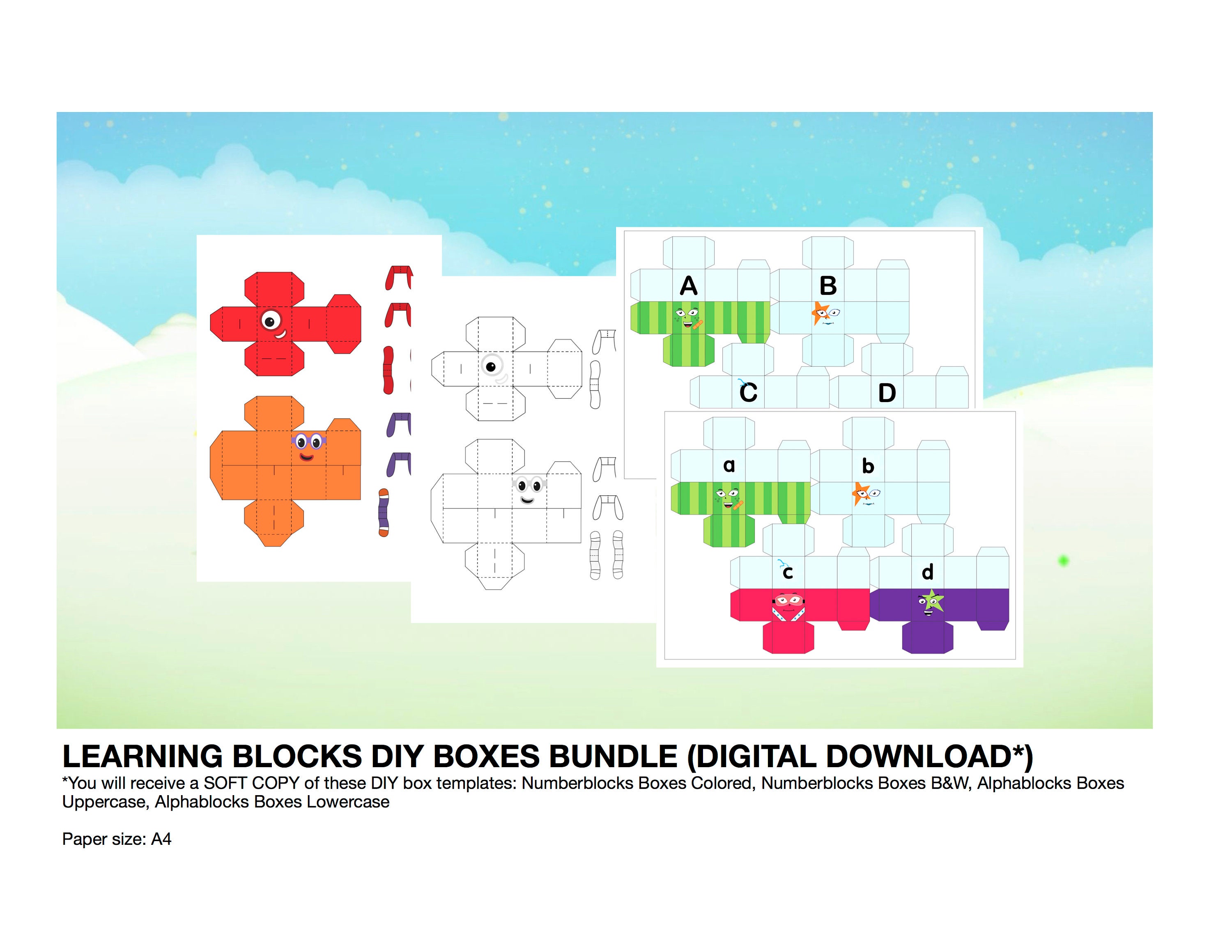 DIY Boxes Numberblocks and Alphablocks - Etsy